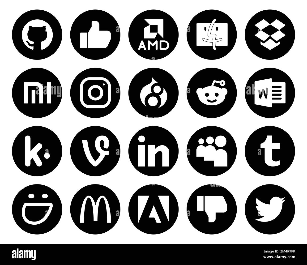 Black Linkedin Icons
