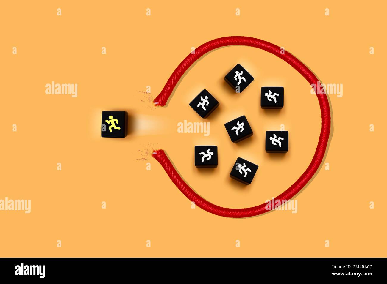 Concept of overcoming barriers, goal, target. Red paper plane Stock ...