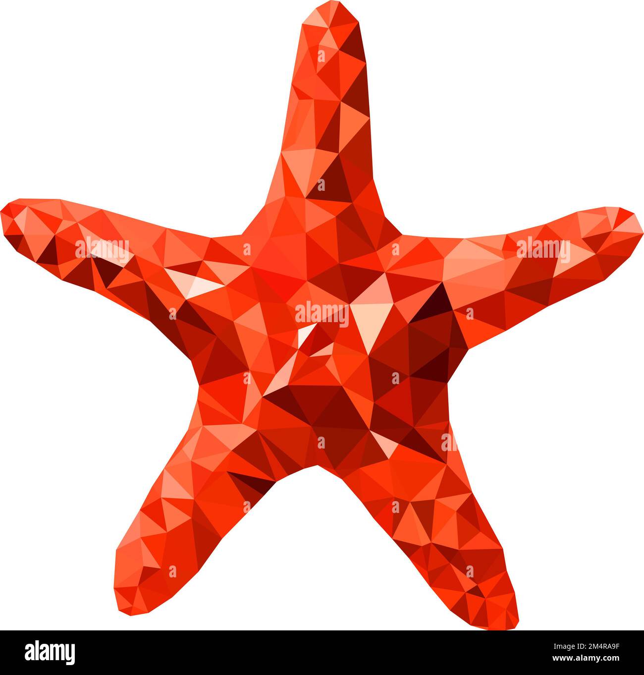 Polygonal vector red starfish Stock Photo - Alamy