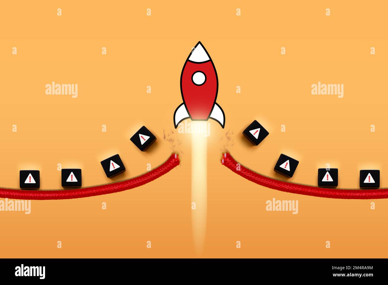 Concept of overcoming barriers, goal, target. Red paper plane Stock ...