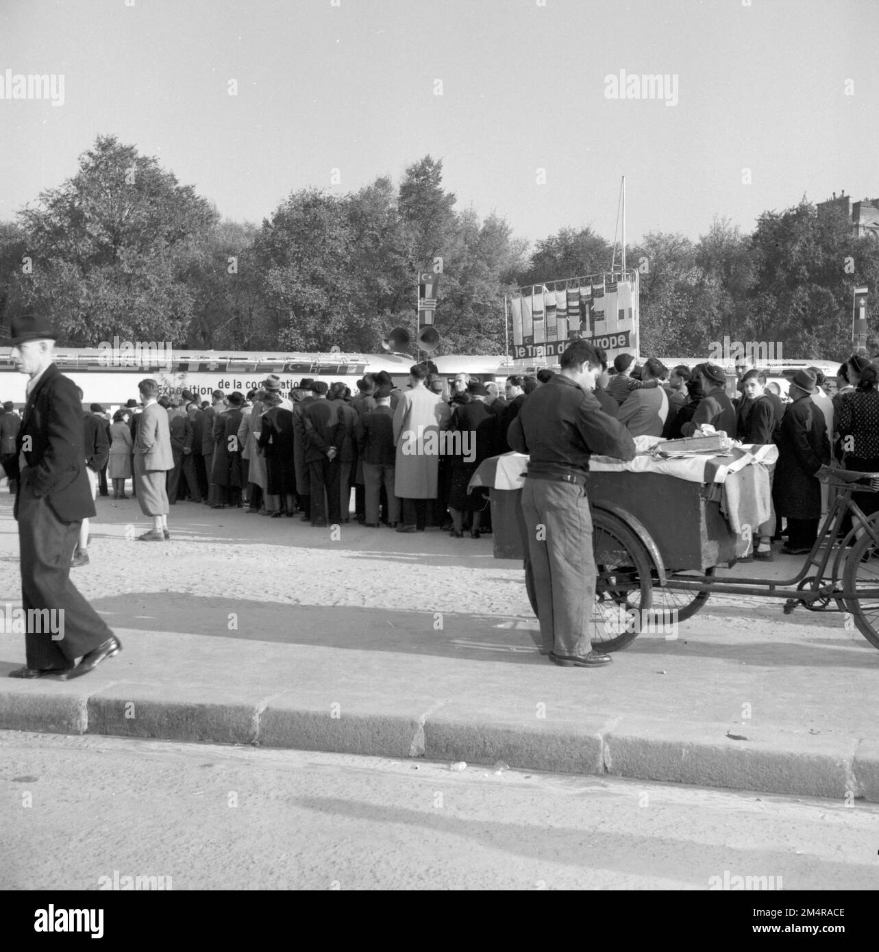 Crowds Throng Esplande to Visit Train for Europe. Photographs of ...
