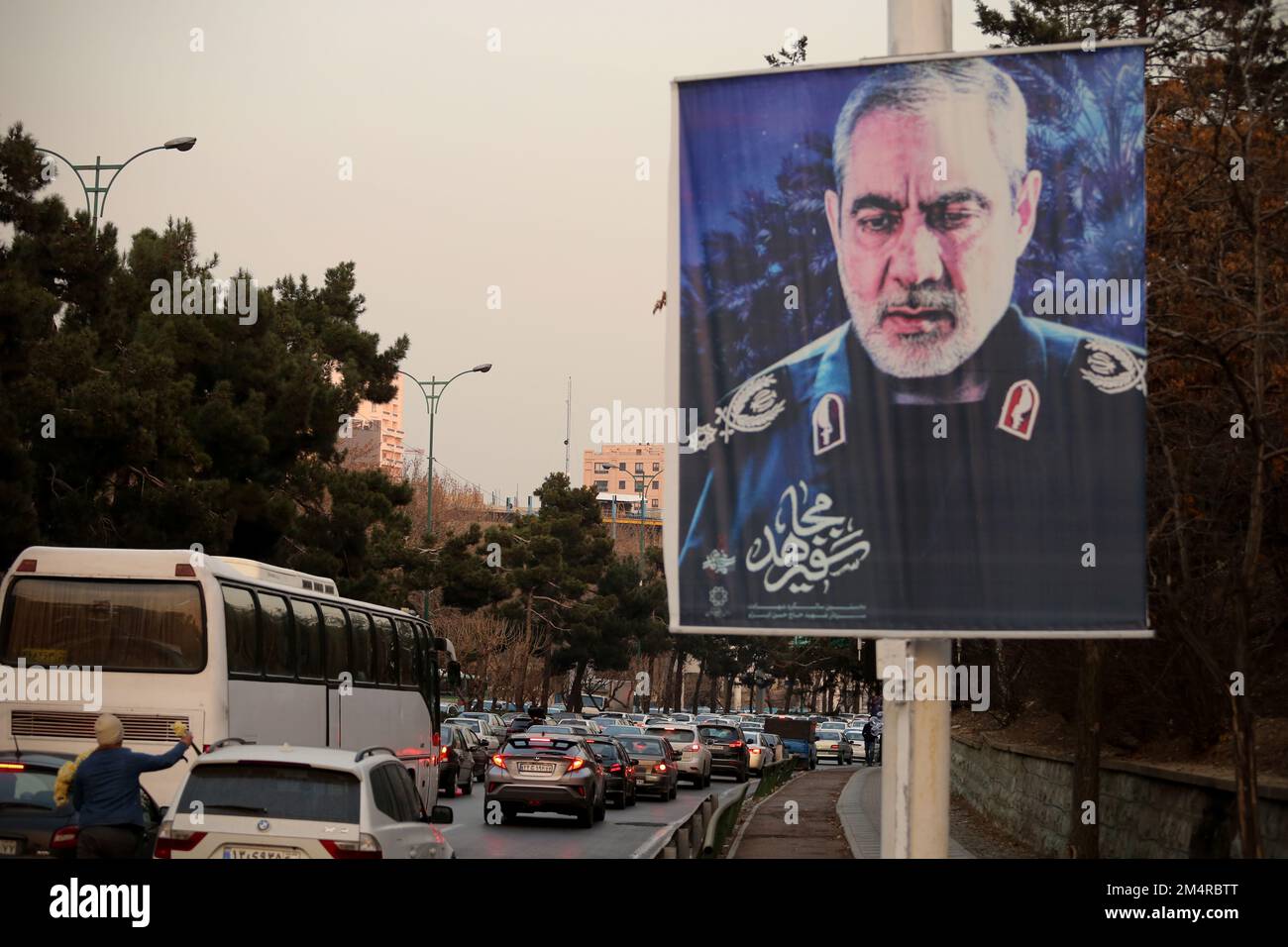 Tehran, Tehran, Iran. 20th Dec, 2022. In a traffic jam, vehicles ...