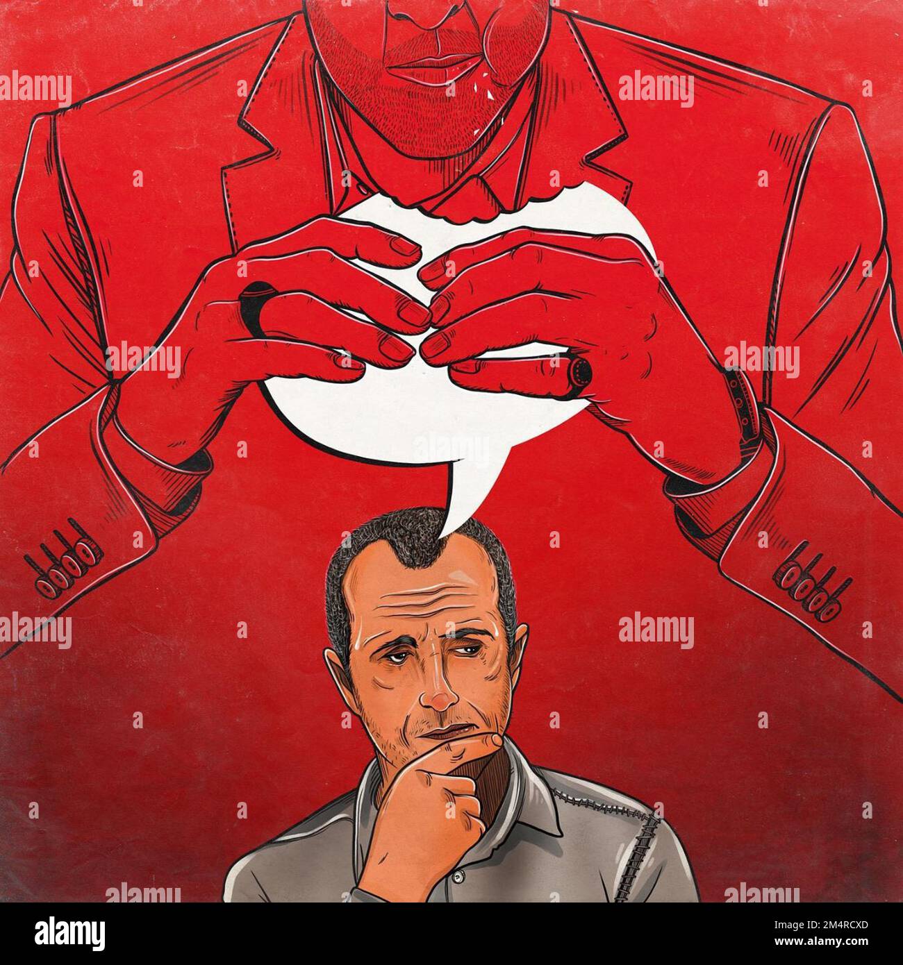 An illustration of a ghost of a man eating the thought - the concept of ...