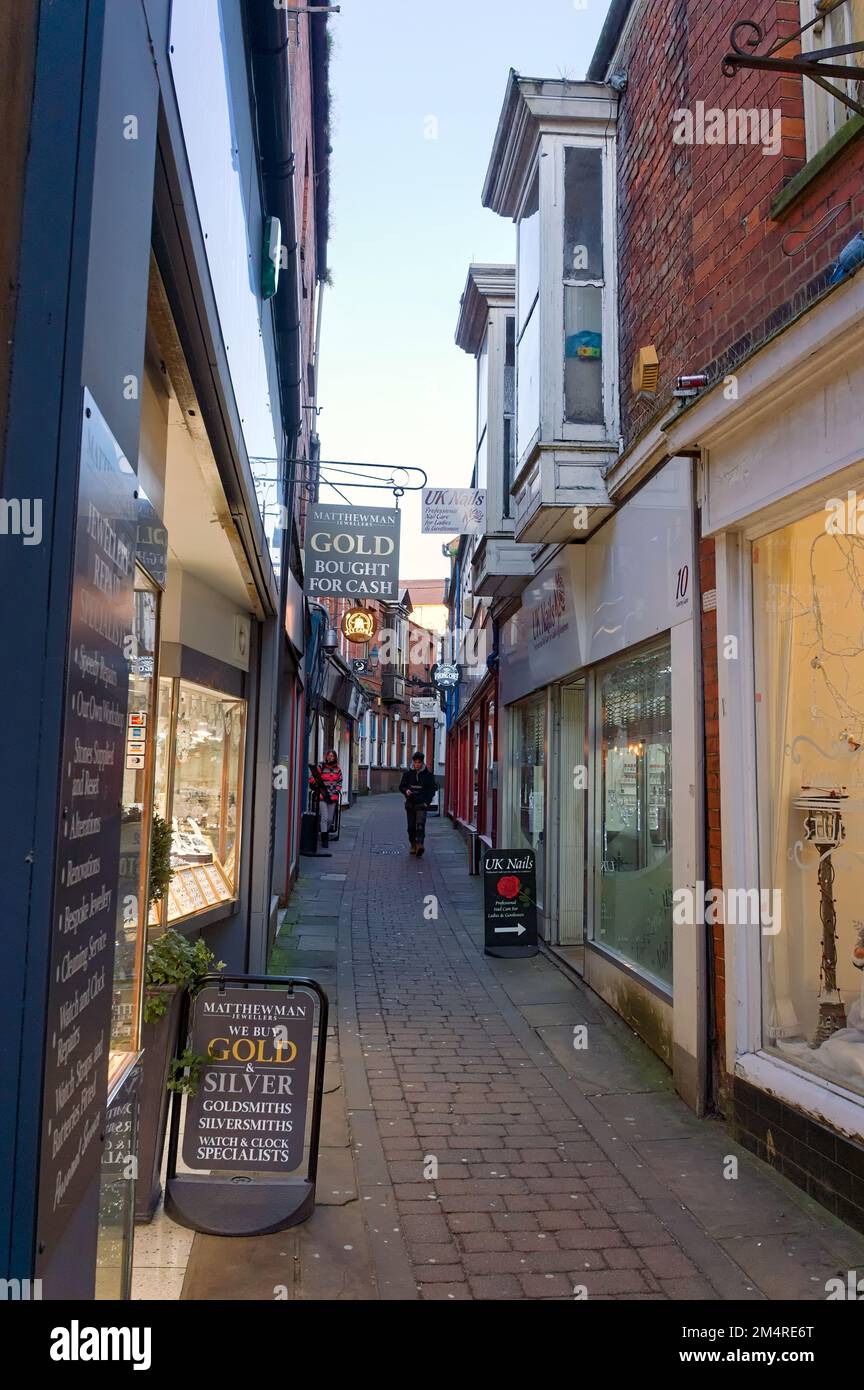 View down Emery lane in Boston at sundown. Boston Lincolnshire Stock ...