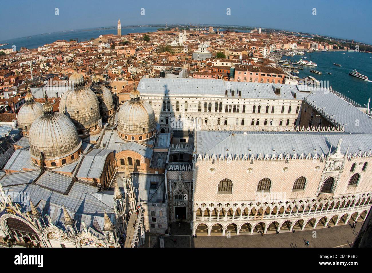 Venice, Italy - April 11, 2007: overlooking the beautiful city and old ...