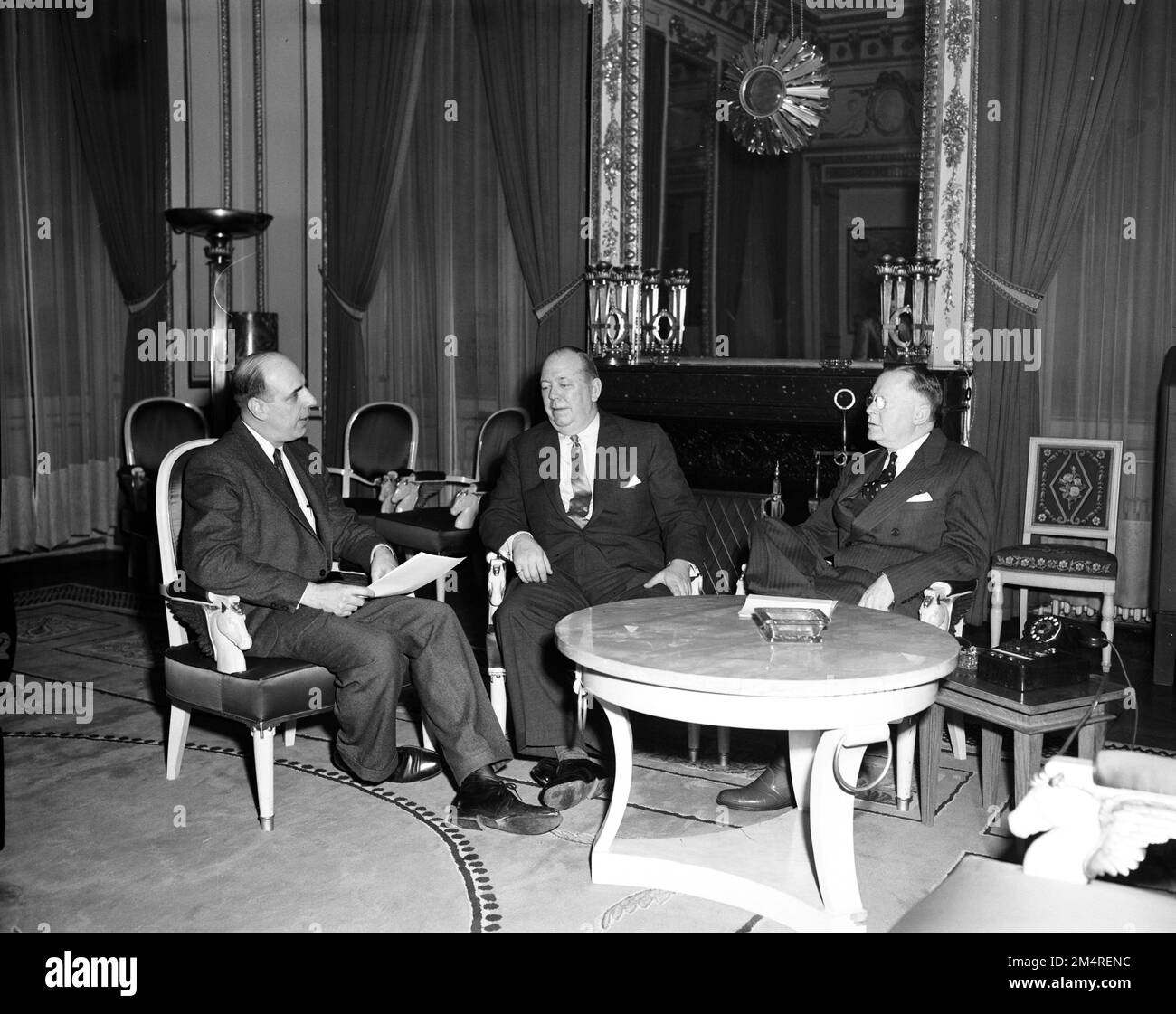 Meeting in Ambassador Hughes' Office. Photographs of Marshall Plan ...
