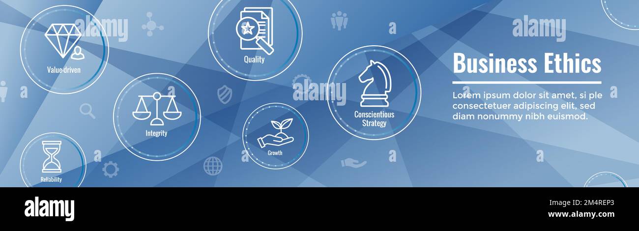 Business and Corporate Ethics Showing Company Values Icon Set with Web ...