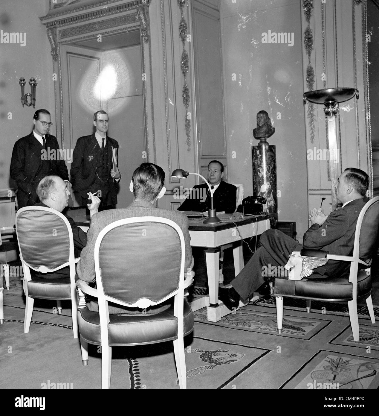 Wm. C. Foster Visits ECA Headquarters in Paris. Photographs of Marshall ...