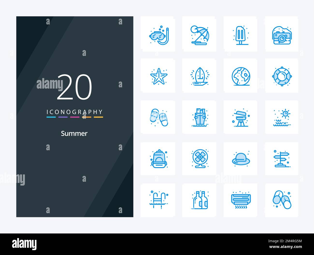 20 Summer Blue Color icon for presentation Stock Vector Image & Art - Alamy