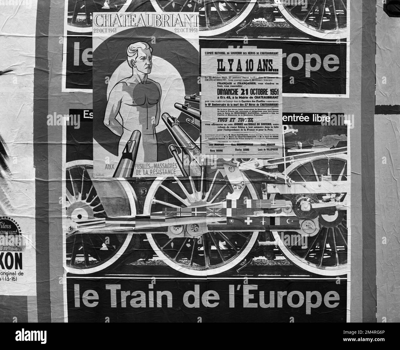 Paris Wages War of Posters (Communist Posters pasted over the M.P ...