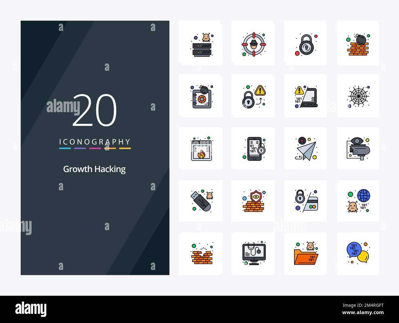 20 Hacking line Filled icon for presentation Stock Vector Image & Art - Alamy
