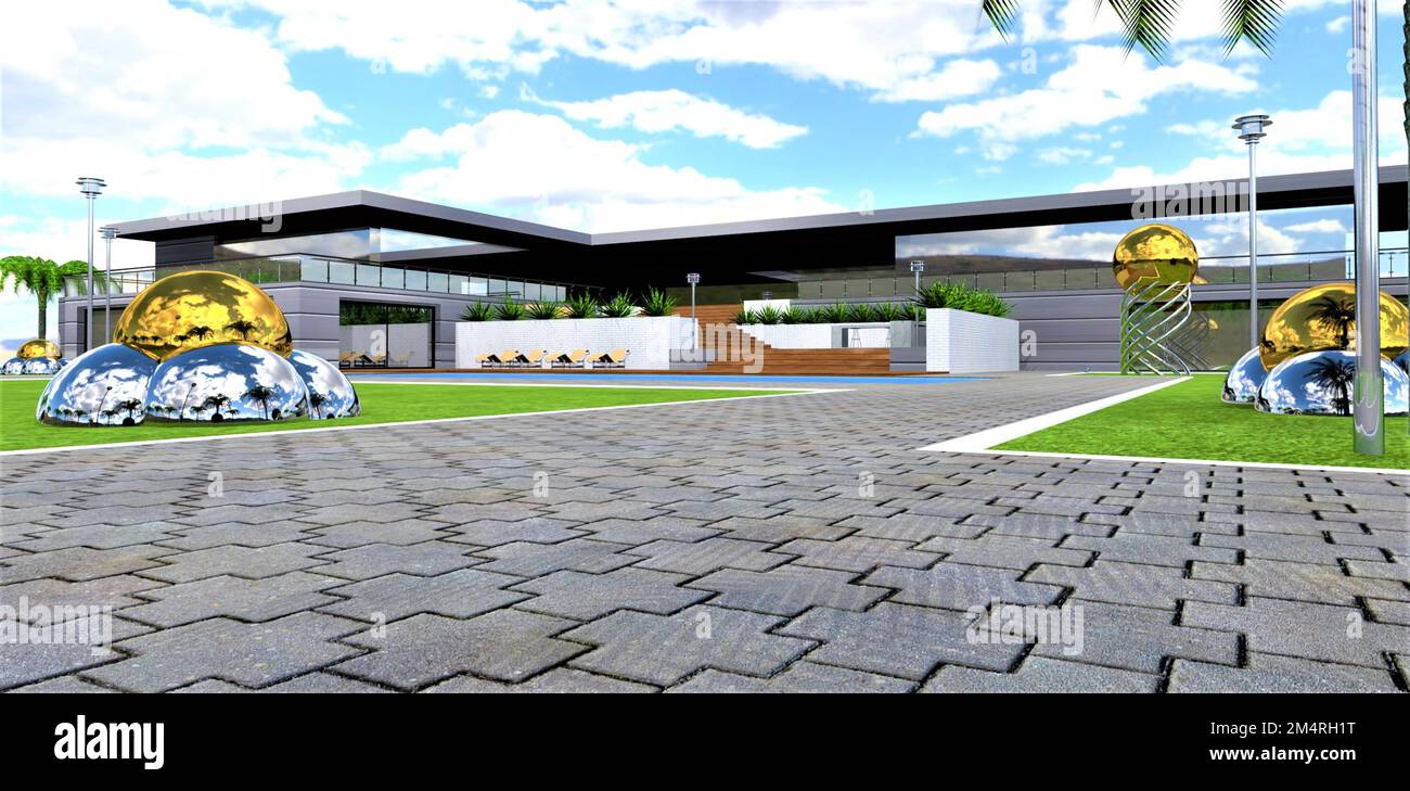 Stunning country villa design set on several acres of land. Cobblestone ...