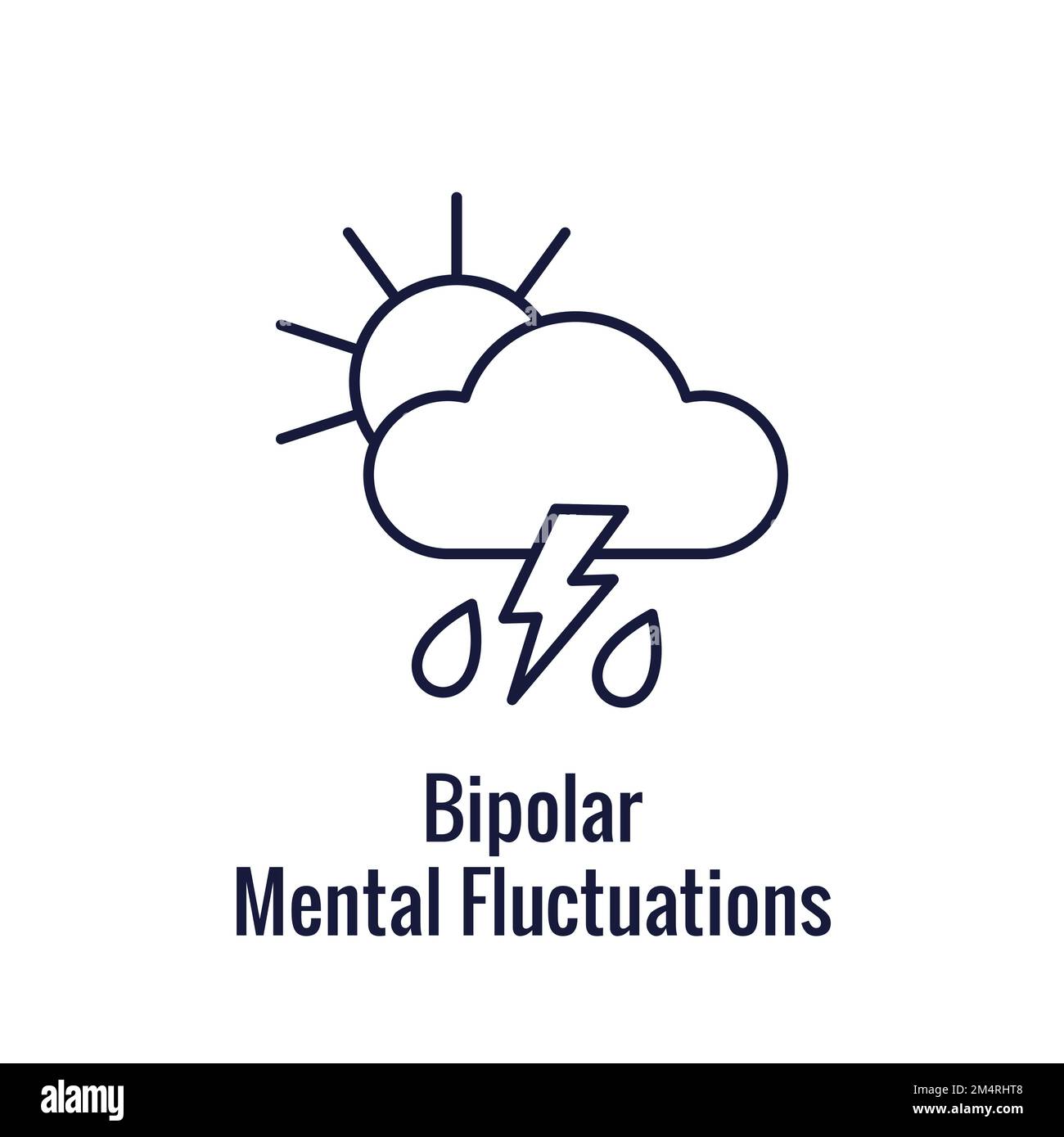 Bipolar Disorder or Depression BP Icon Set Showing Mental Health Icons ...