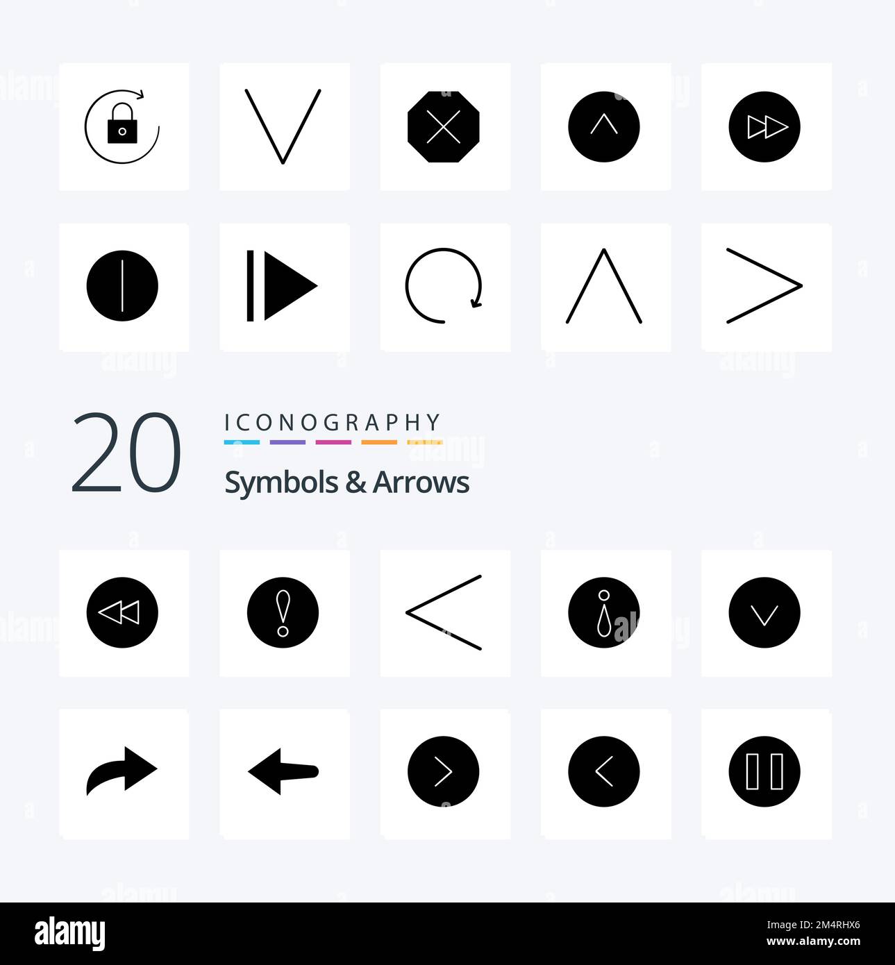 20 Symbols Arrows Solid Glyph icon Pack like arrow arrow previous down ...