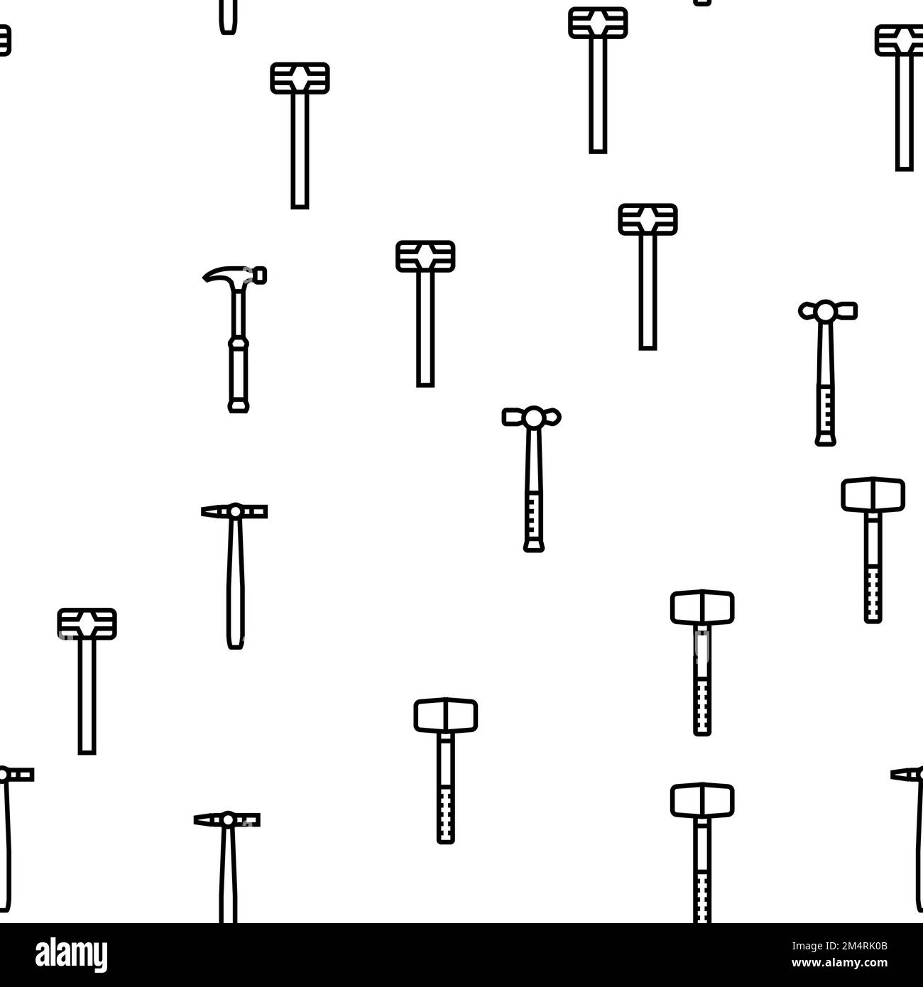 hammer tool construction vector seamless pattern Stock Vector Image ...