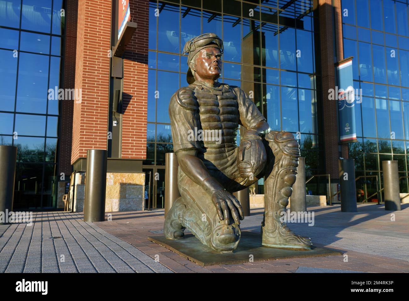 A statue of former Texas Rangers catch Ivan Rodriguez aka Pudge at ...