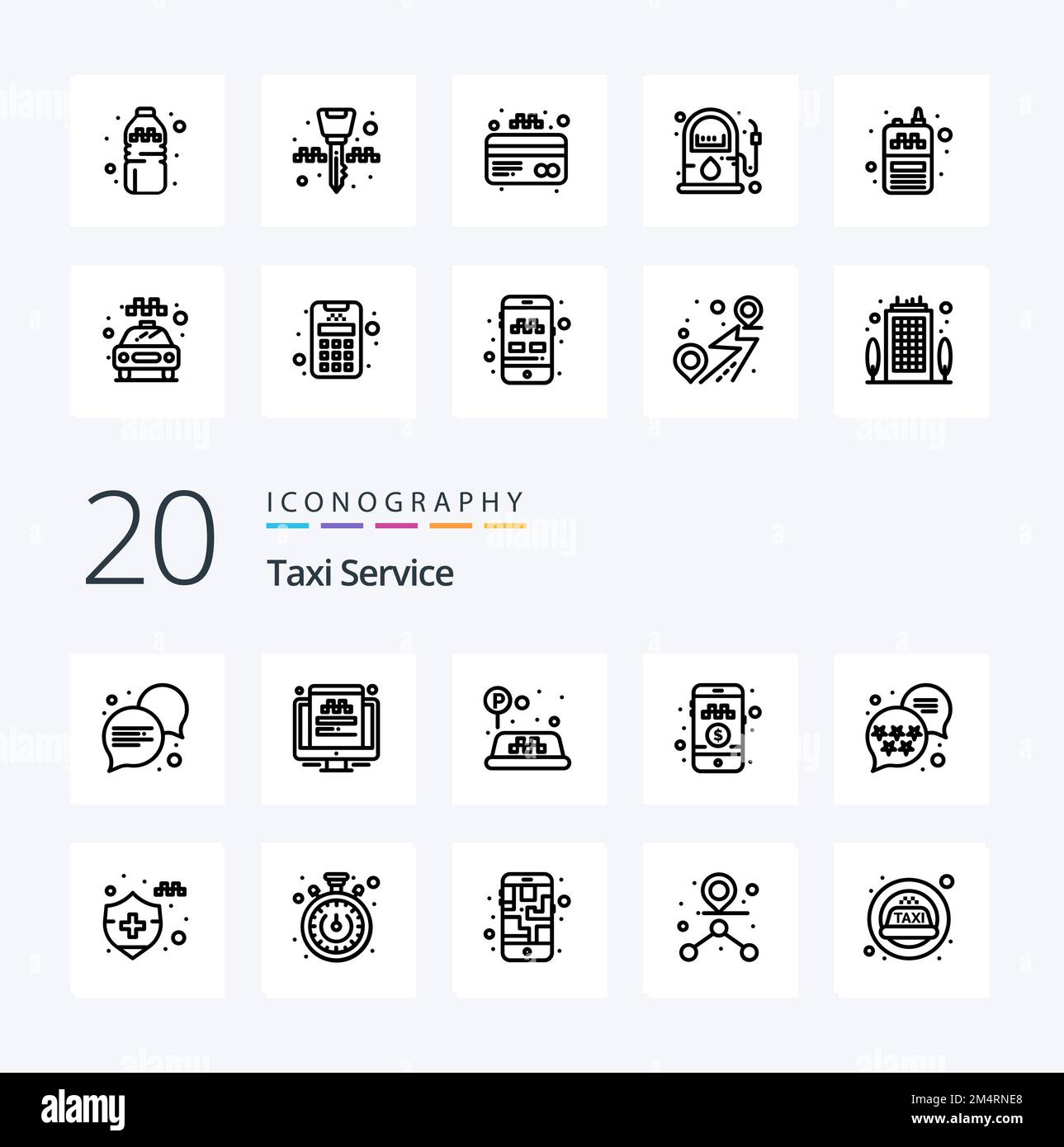 20 Taxi Service Line icon Pack like auto insurance rank taxi premium ...