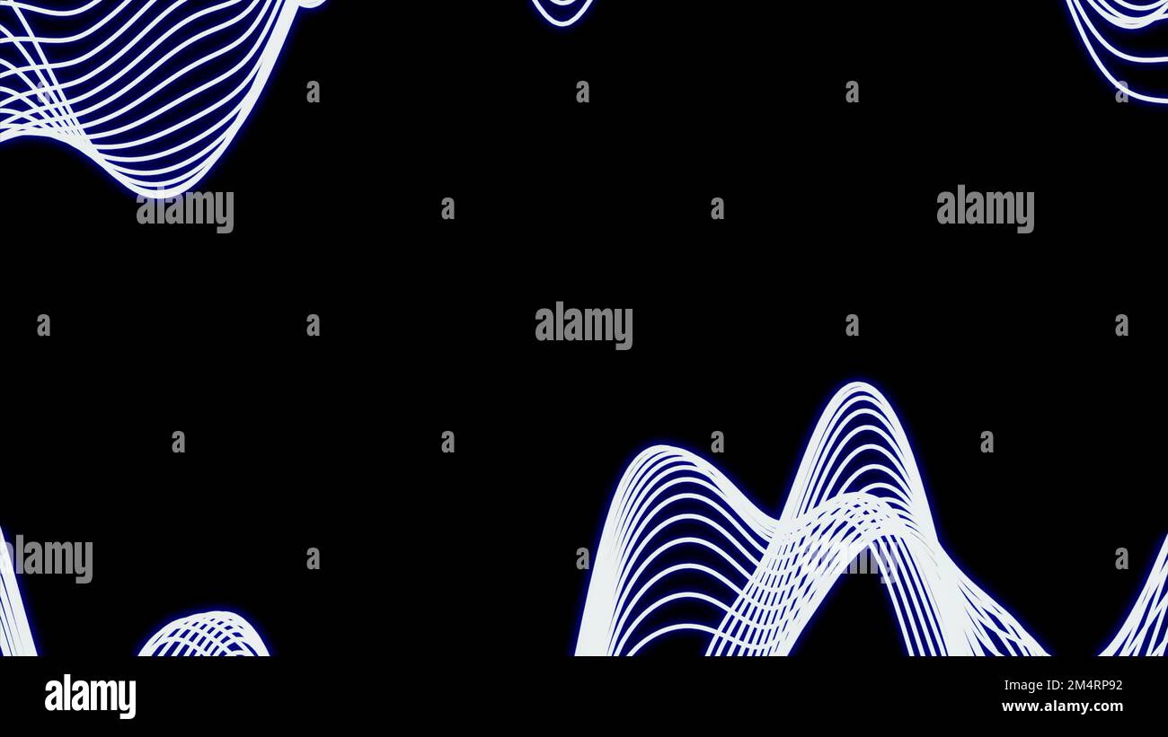 Black background with animation . Design. Green and purple wavy neon ...