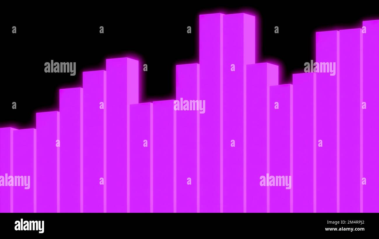 Black background. Design.A bright dancing pink graph in animation ...