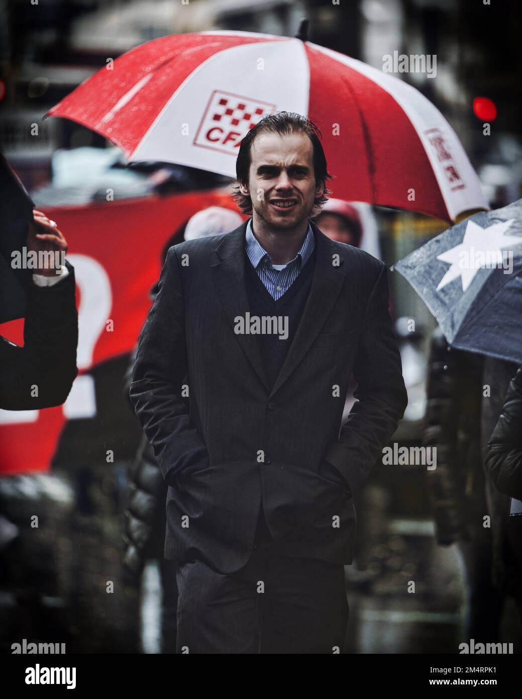 A man marching in a freedom protest in Melbourne Stock Photo - Alamy