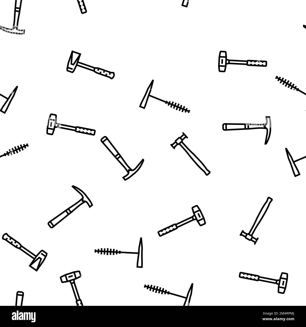 hammer tool construction vector seamless pattern Stock Vector Image ...