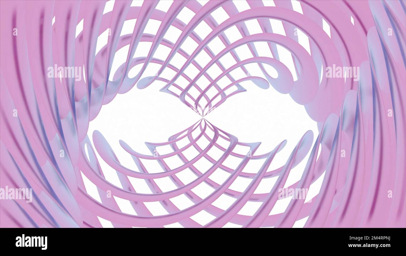 Pink twisted spring. Design.Light animation on a white background with ...