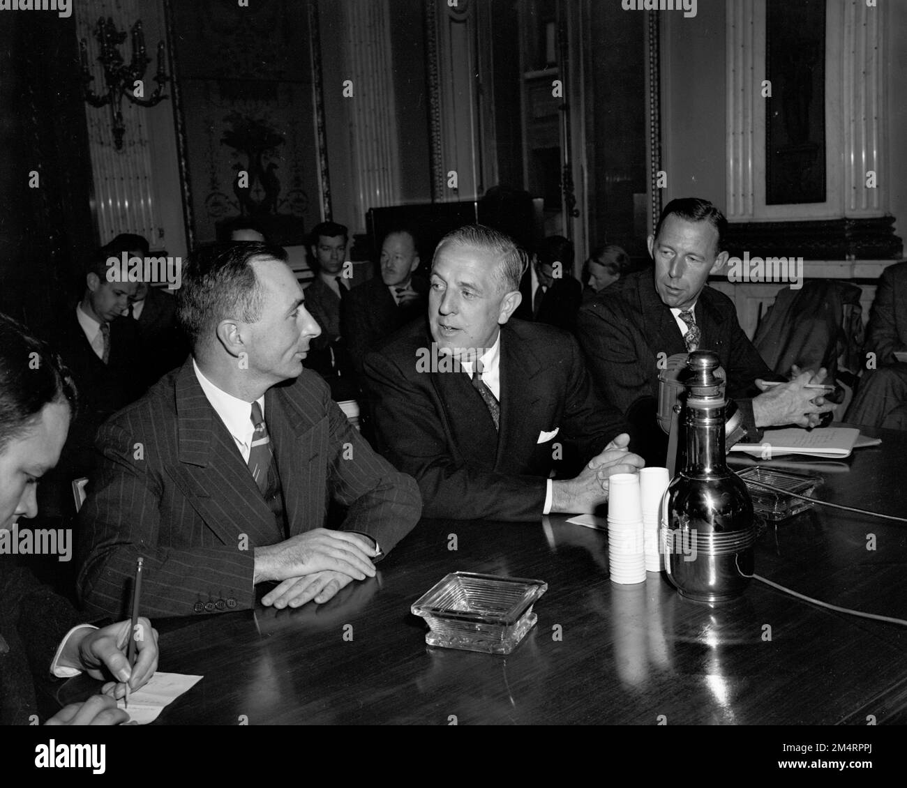 Press Confernece of Paul G. Hoffman, ECA Administrator. Photographs of ...
