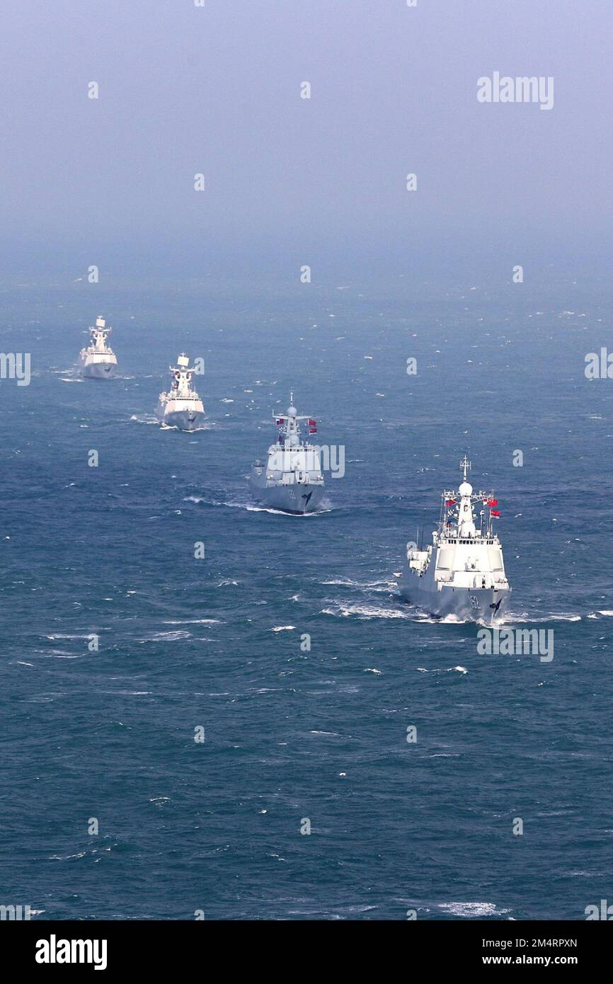 Aboard Destroyer Jinan, Joint Sea 2022. 21st Dec, 2022. Warships of ...