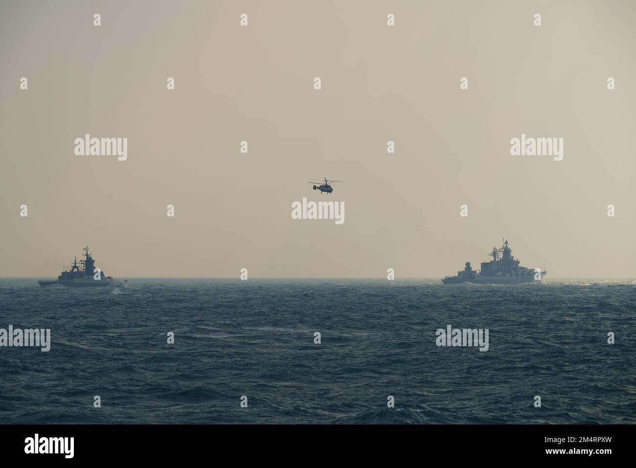 Aboard Destroyer Jinan, Joint Sea 2022. 21st Dec, 2022. Warships of ...