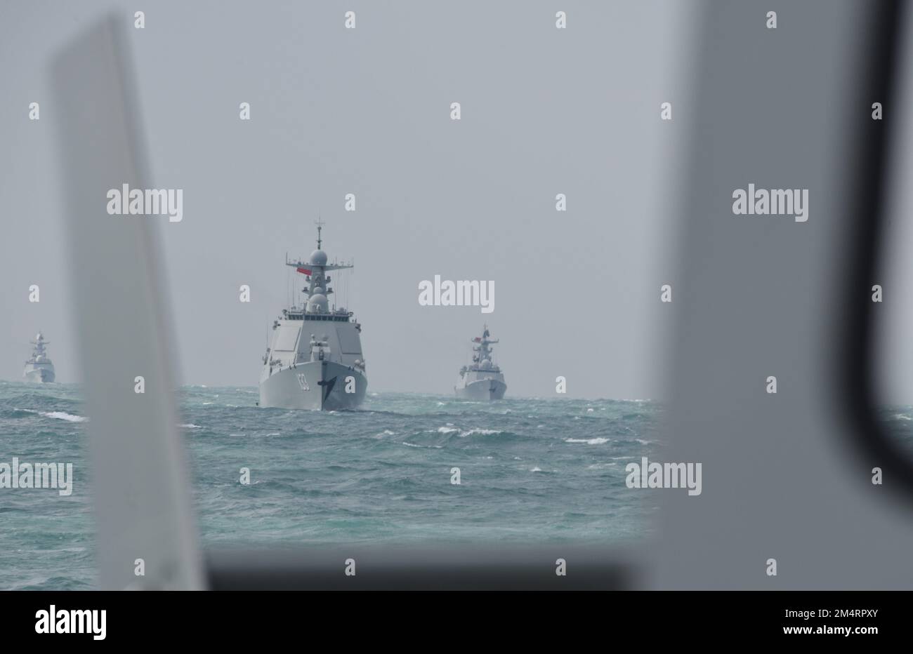 Aboard Destroyer Jinan, Joint Sea 2022. 21st Dec, 2022. Warships of ...