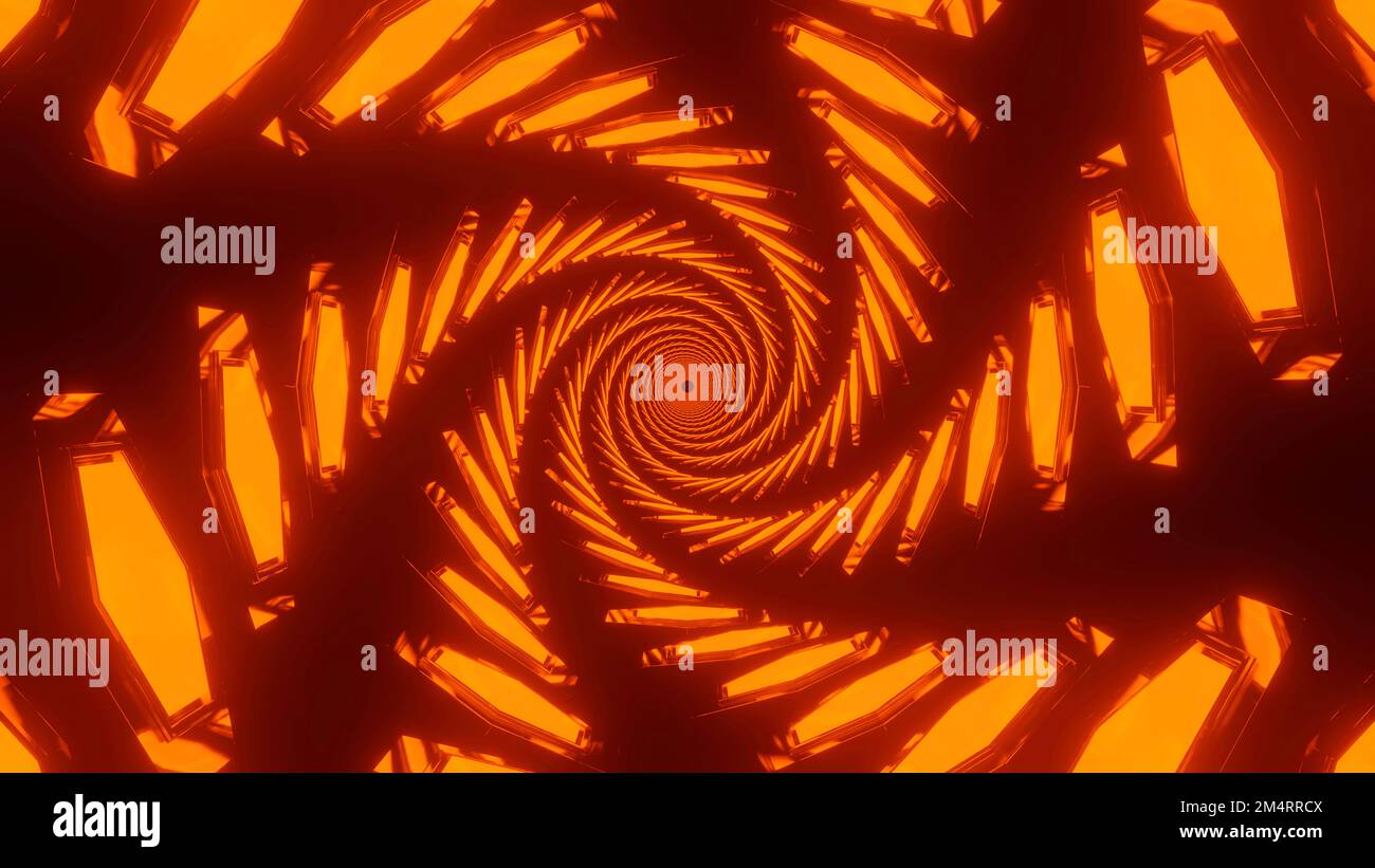 Abstract hypnotic hell energy tunnel. Motion. Flying to hell through ...