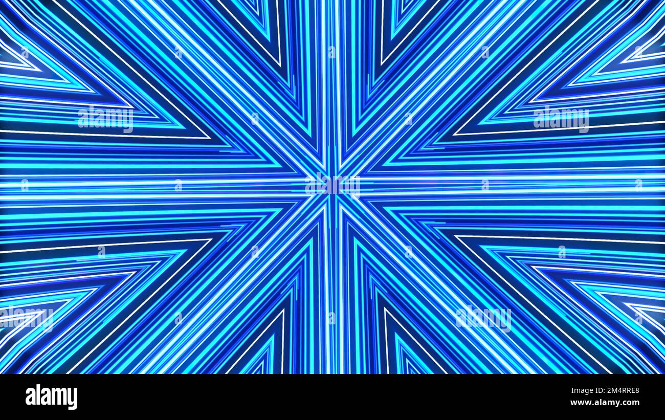 Blue background. Motion.Bright animation highlighting with blue lasers ...