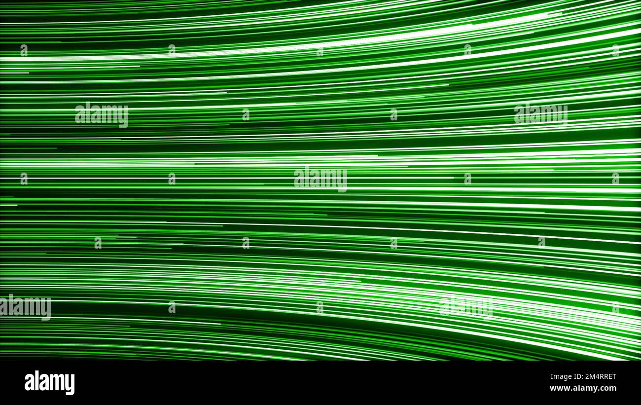 Green and purple background. Motion.Bright light thin lines in the ...