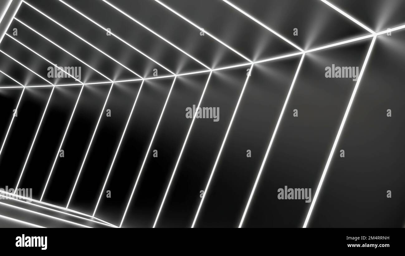 Abstract square shaped monochrome moving tunnel. Design. White square ...