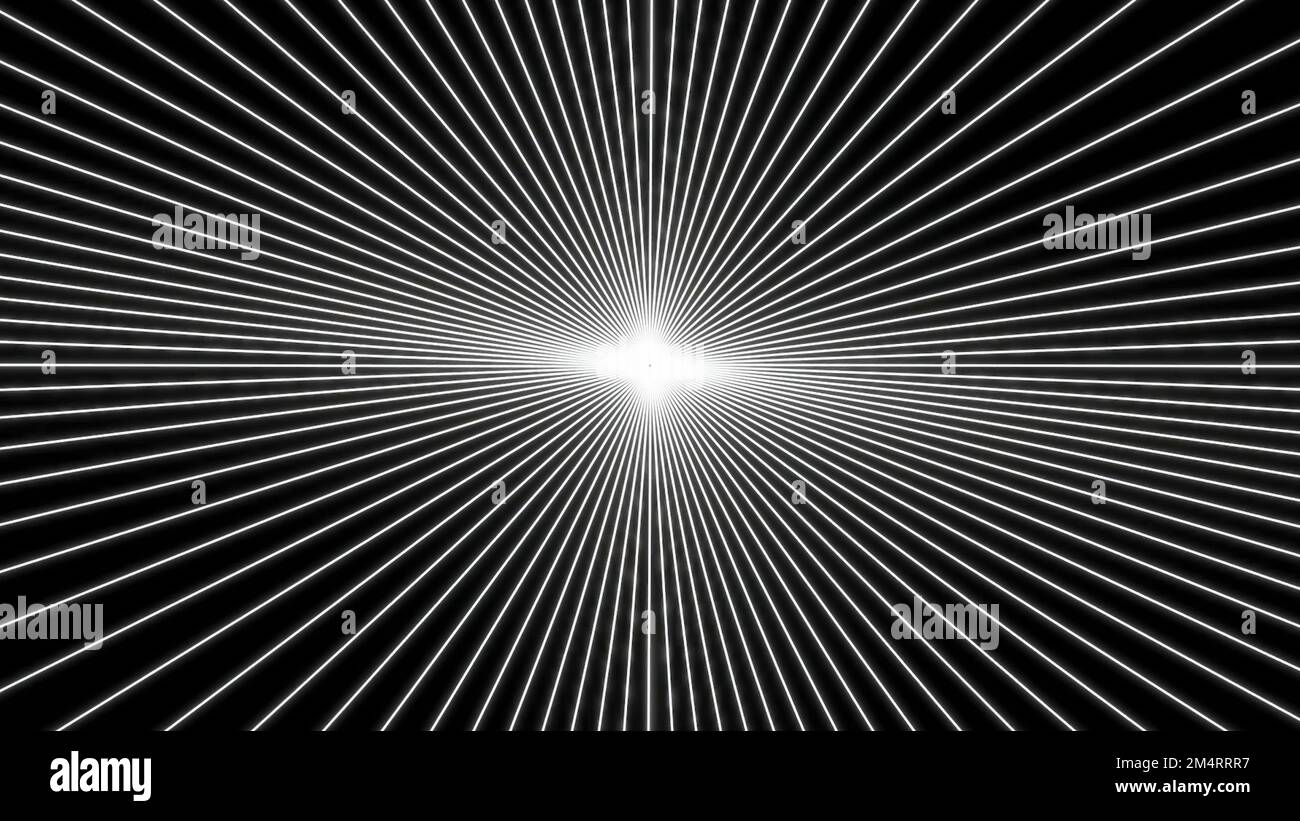 Black background. Design. Bright animation on which yellow and white stripes create patterns ...