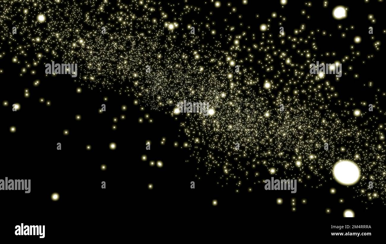 Animation with snow or particles on black background. Design. Falling ...