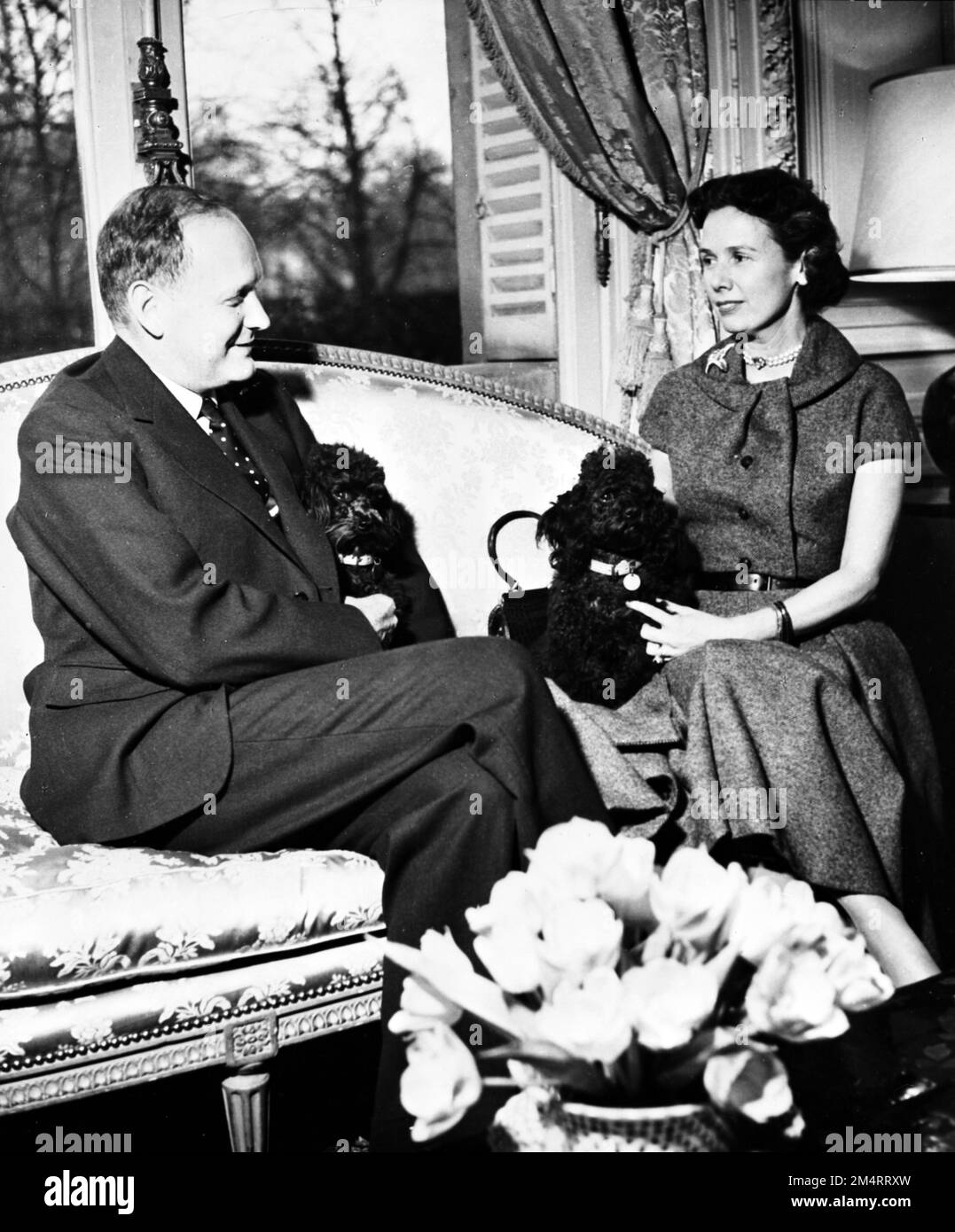 Douglas C. Dillon and Wife at Their Paris Residence. Photographs of ...