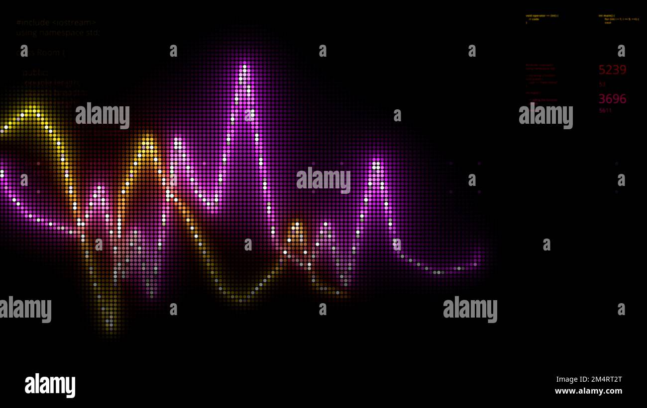 Bright multi - colored lines of the graph . Motion . Animation showing ...