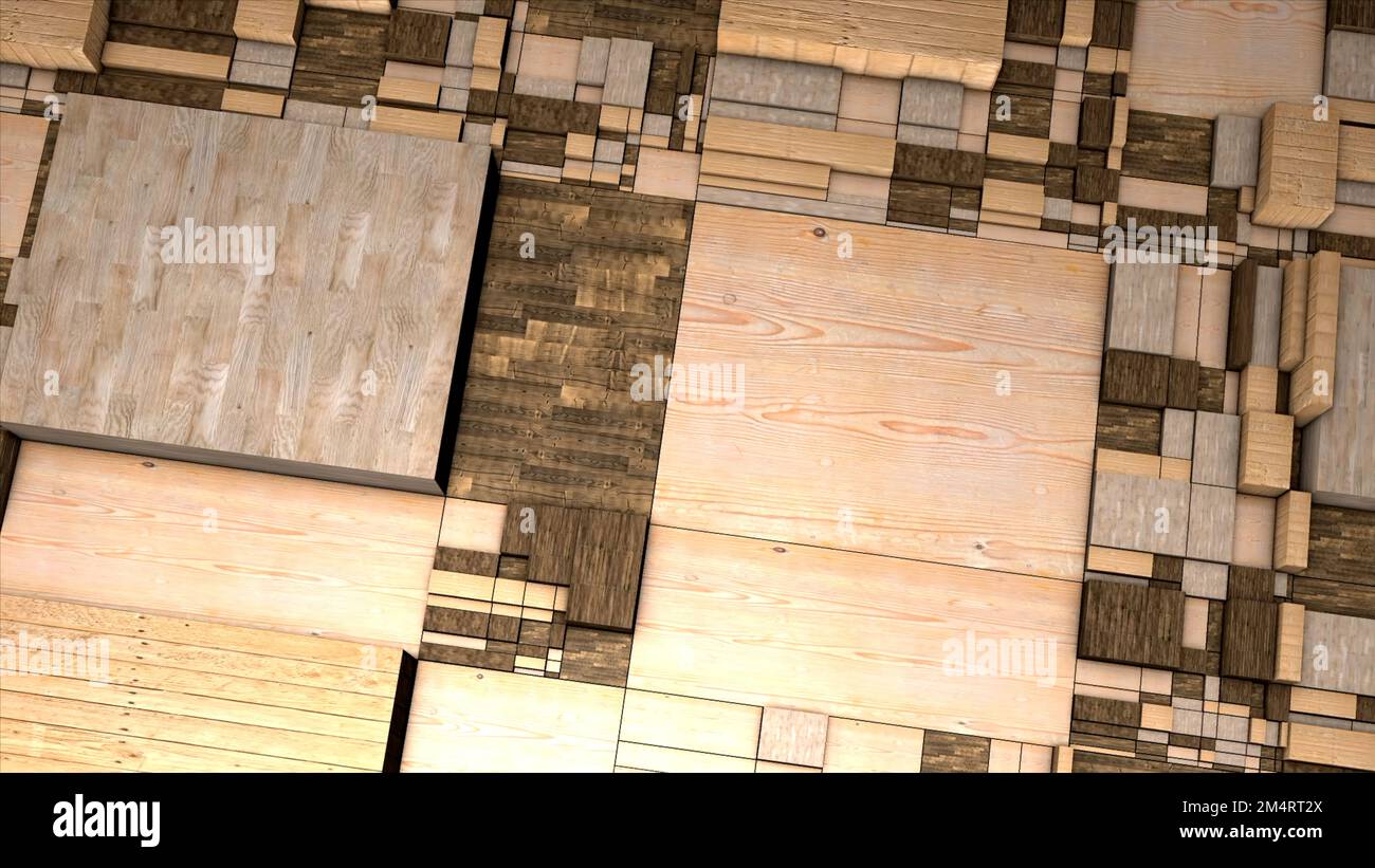 Green and brown background. Motion.Small rectangles and squares make up ...