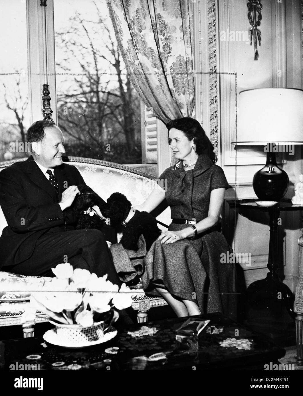 Douglas C. Dillon and Wife at Their Paris Residence. Photographs of ...