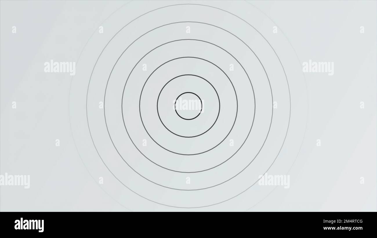 White background. Motion.Blurry black thin circles made in computer ...