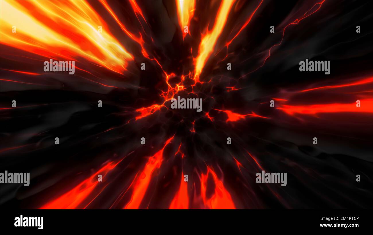 Green and orange background. Motion.Flaming with lights tunnels that ...