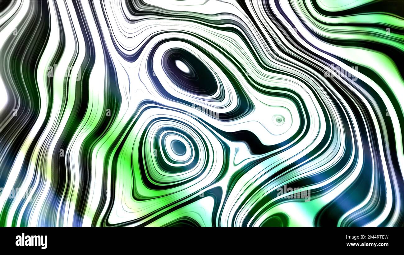 White and black patterns. Motion-large liquid circles that make up ...