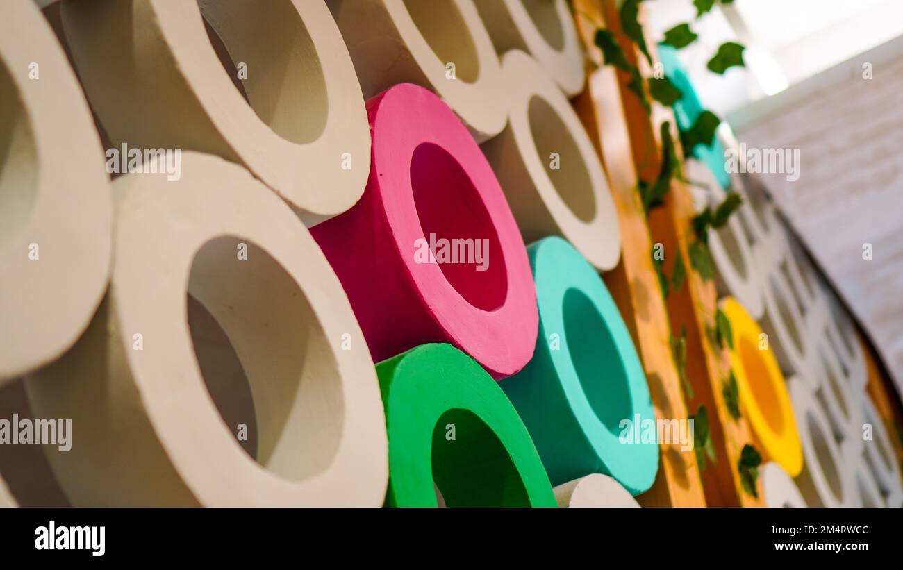 Modern room divider. colored round decorative room divider. Abstract ...