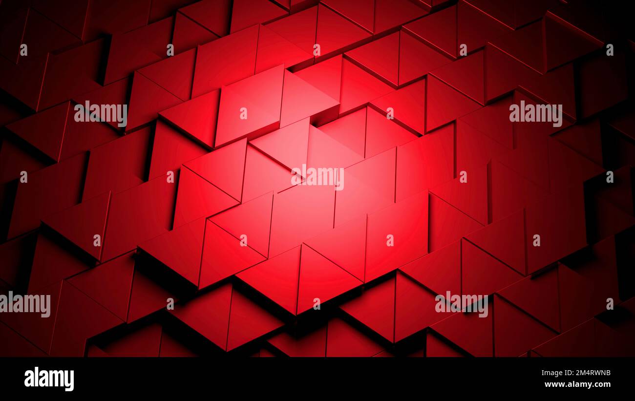 Abstract triangular tile pattern animation. Design. Wall of small 3D ...