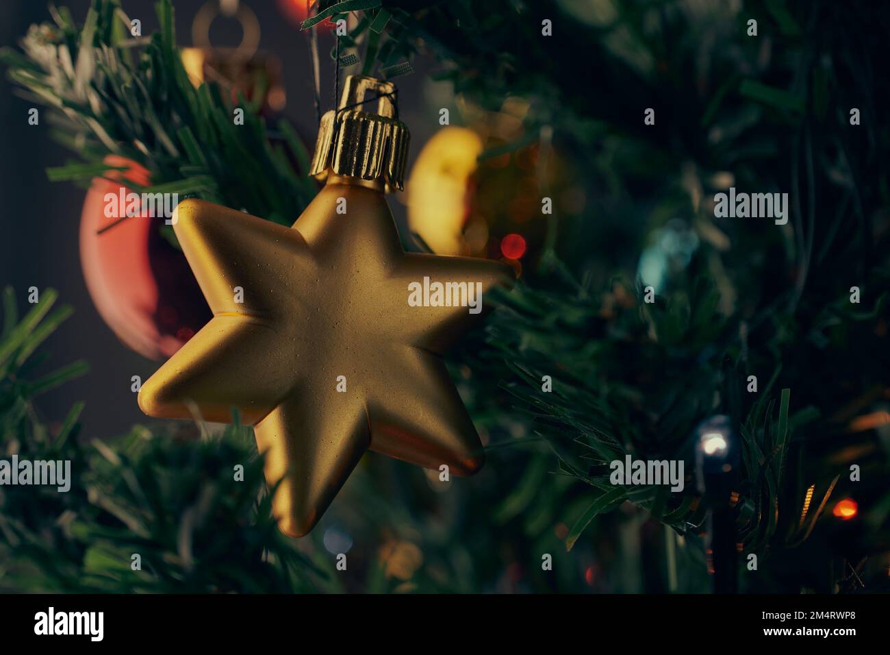 Merry christmas trees decoration home hi-res stock photography and ...