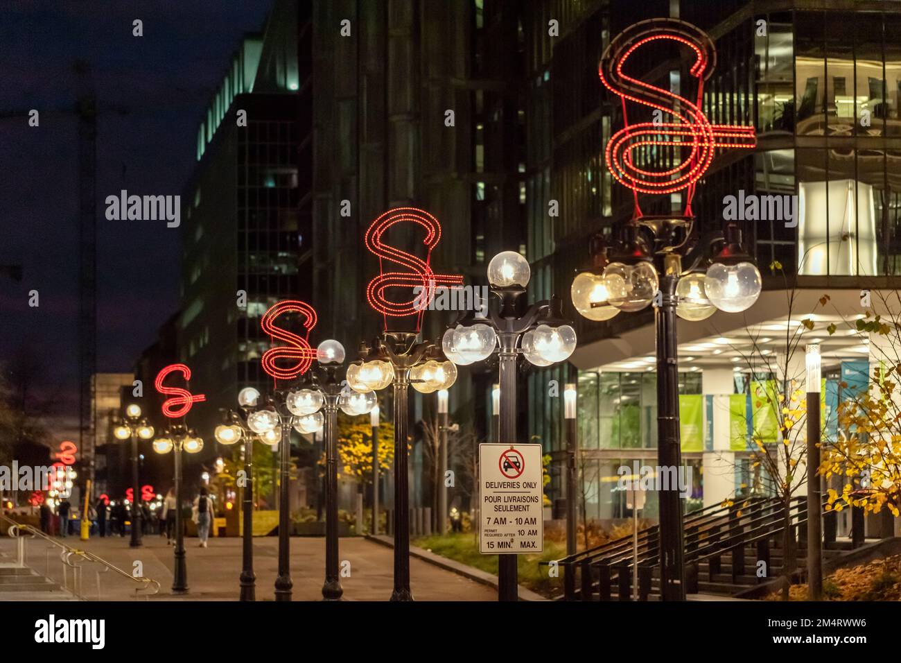Ottawa, Canada - November 5, 2022 Cityscape with walking people and ...