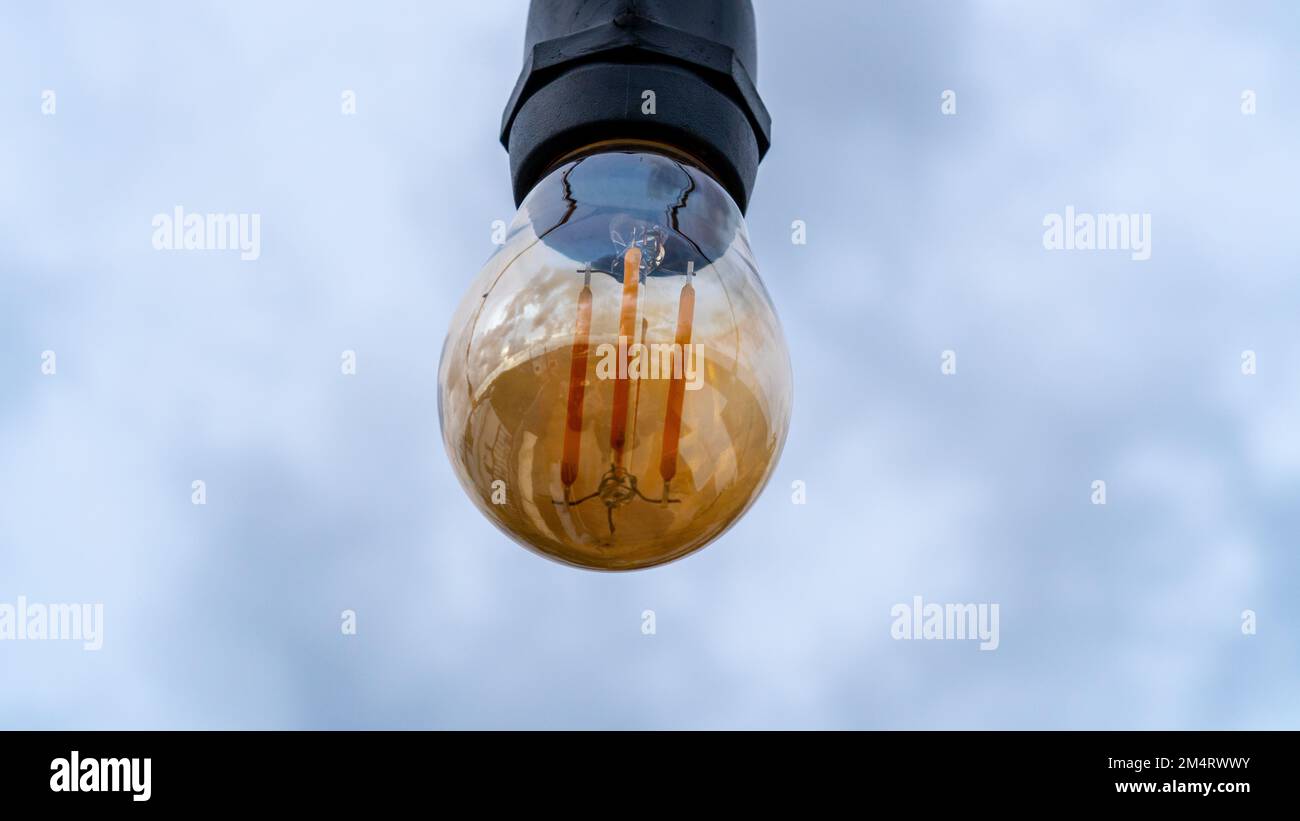 Clear incandescent light bulb with isolated focus Stock Photo - Alamy