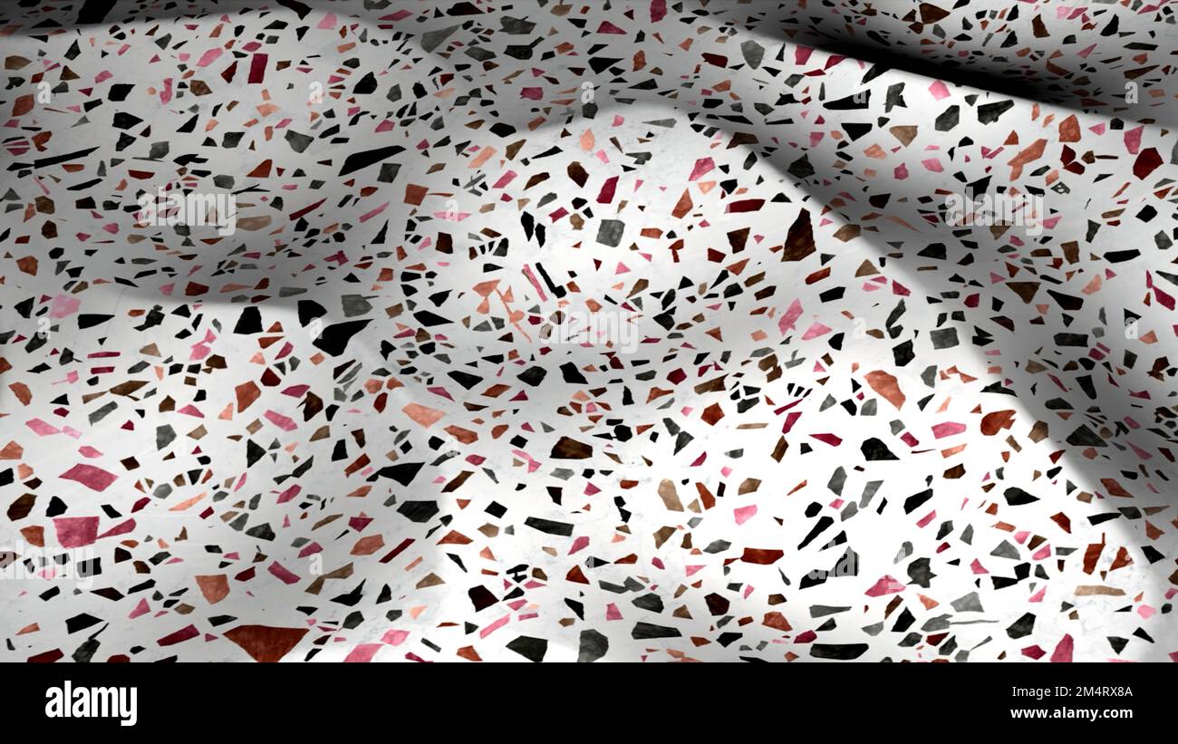 Abstract waving white fabric decorated by tiny particles. Motion ...