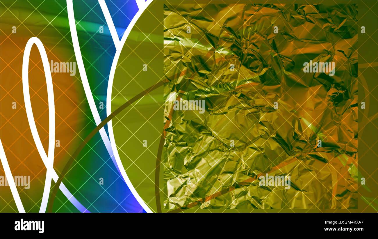 Abstract colorful circle with a crumpled paper sheet inside surrounded ...